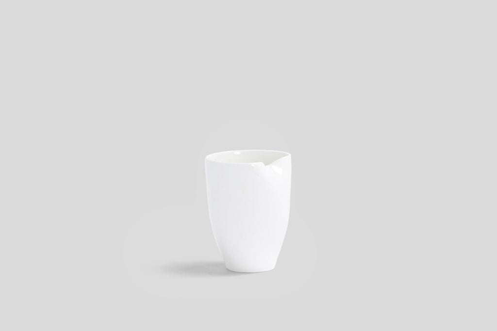 White Sculptural Fine Bone China Beaker | Luxury Tableware by Bodo Sperlein